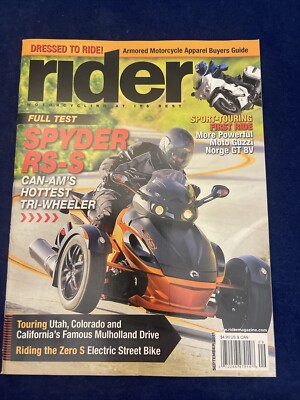September 2011 Rider - Motorcycle Magazine Spyder Zero Moto Guzzi | eBay