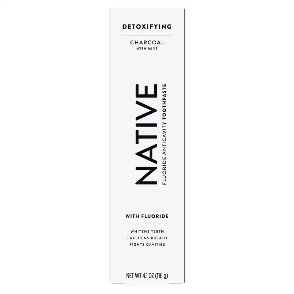 12Pack Native Fluoride Anticavity Toothpaste Charcoal with Mint 4.1 oz ...