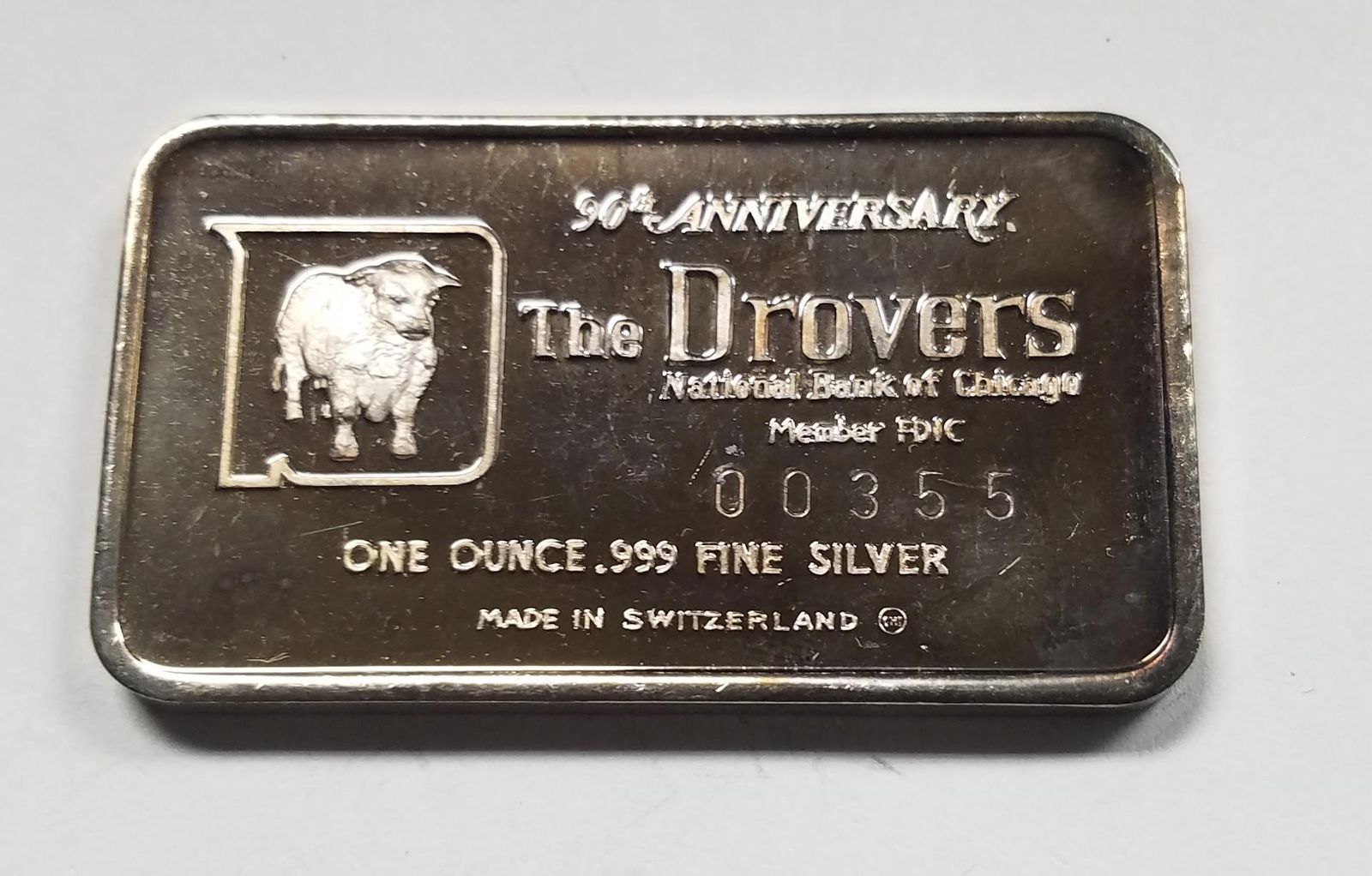 1973 Drovers Country Vintage .999 1oz | Drover's National Bank of ...