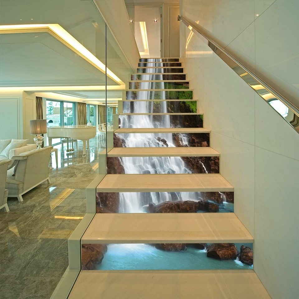 13pcs 3D Stair Riser Staircase Sticker Vinyl Photo Mural Decal Scenery ...