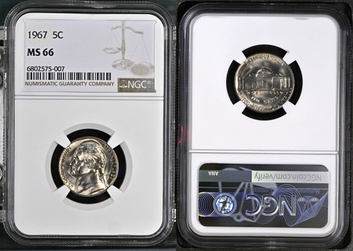 1967 JEFFERSON NICKEL 5 CENTS NGC MS66 UNC BU DETAILED COIN #I | eBay