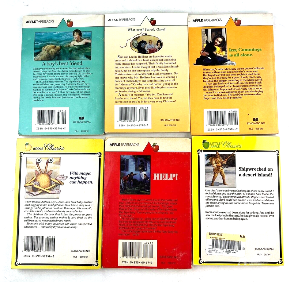 Vintage Apple Paperbacks 2 Classics Children's Kids Chapter Books Lot ...