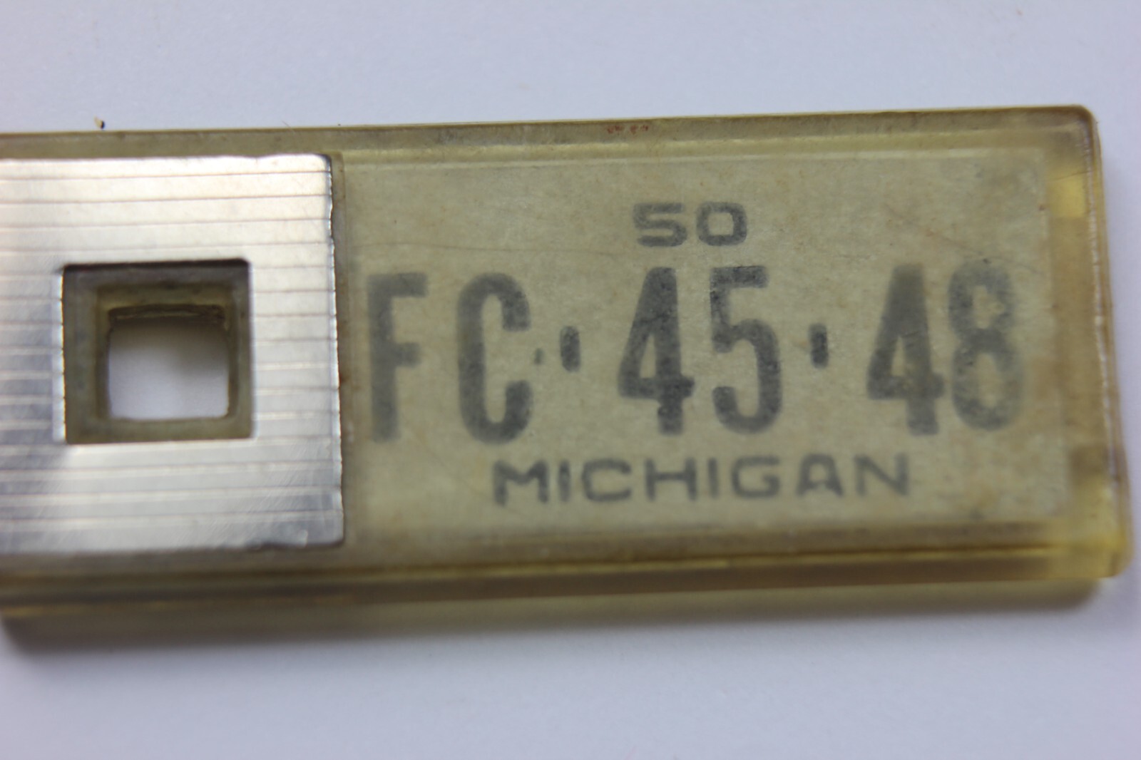 RARE 1950 MICHIGAN Disabled Veterans DAV License Plate Key Chain Fob ...