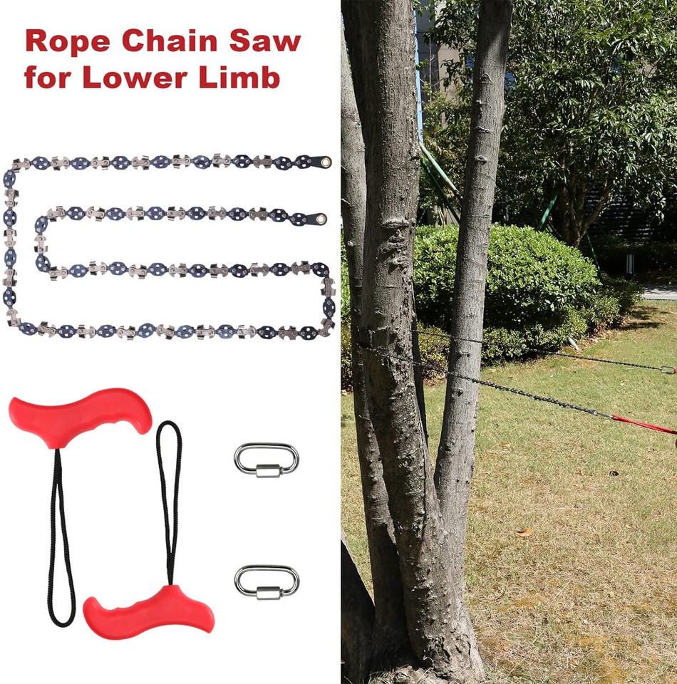 53 Inch Rope Saw, High Reach Tree Limb Hand Rope Chain Saw, 68 Sharp ...