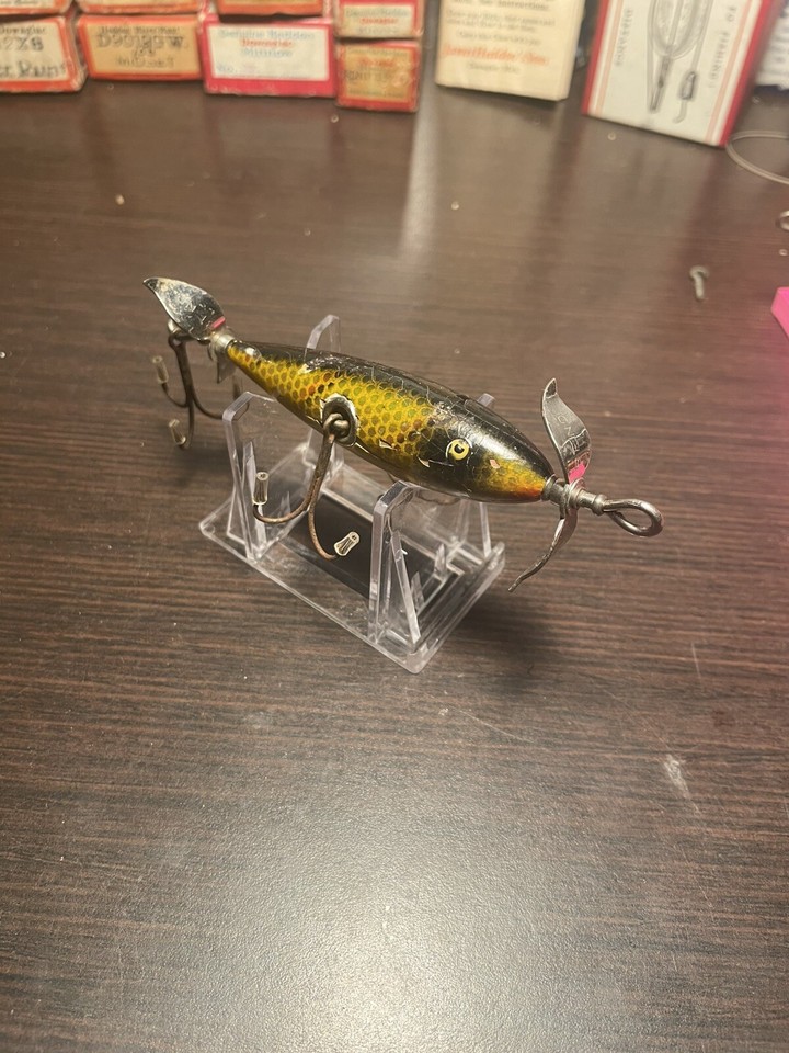 South Bend 3-hook Minnow old wood fishing lure Painted Tack Eye | eBay