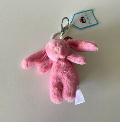 Jellycat Authentic Bashful Pink Bunny Bag Charm Keychain Plush NWT | eBay