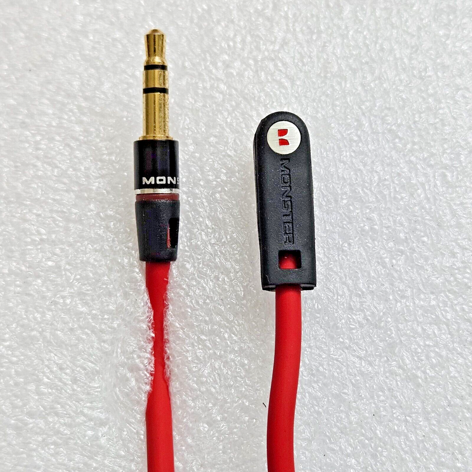 (2) Original Monster Beats Replacement L Plugs Audio 53" Cables 3.5mm ...
