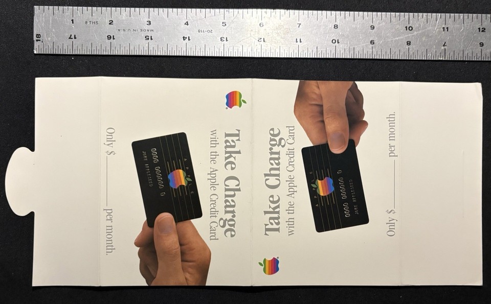 Apple Computer Credit Card Display Stand Take Charge Rainbow Logo Apple ...