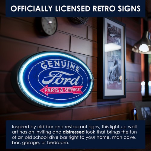 Ford Genuine Parts & Service LED Neon Light Rope Wall Sign, Battery or ...