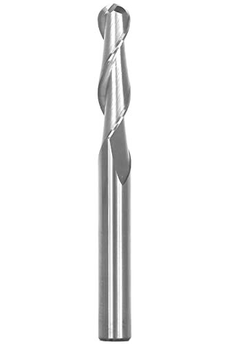 YONICO Carbide Ball Nose End Mill CNC Router Bits 2 Flute Spiral 1/4 ...