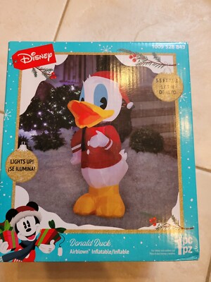 3.5'Ft DISNEY'S DONALD DUCK CHRISTMAS Airblown LED-Lit Yard Inflatable ...