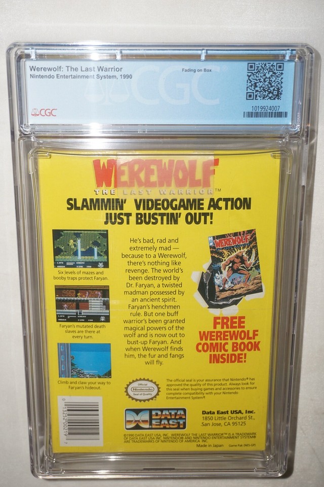 Werewolf Last Warrior (Nintendo NES) CGC 9.2 B NEW Sealed 13252002197 ...