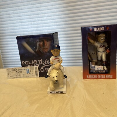 Pete Alonso 2 bobblehead lot NY Mets Brooklyn Cyclones SGA Beautiful ...