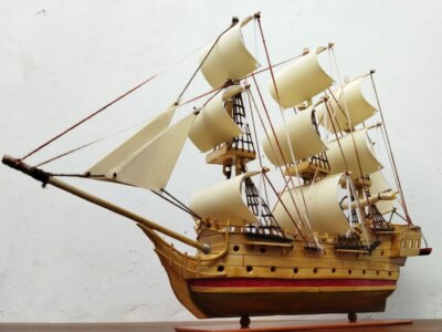 Wooden Boat Ship Diy Kit Model Toy Navy Gift Hot Sailing Assembly free ...
