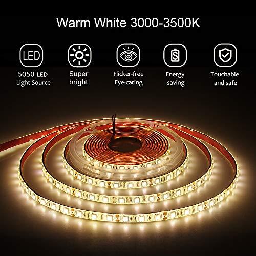 16.4ft Warm White 3500k 5050 Smd Led Flexible Strip Ribbon Light 5m 300 ...