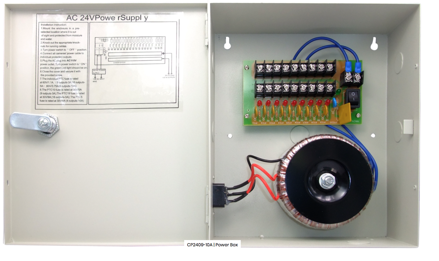 Power Box 24V AC 9CH Fuse Rating: 2.3 Amp 110V AC Input, LED indicator ...