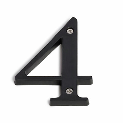 Sandleford 85mm Black Plastic House Number 4 Letterbox Numbering ...