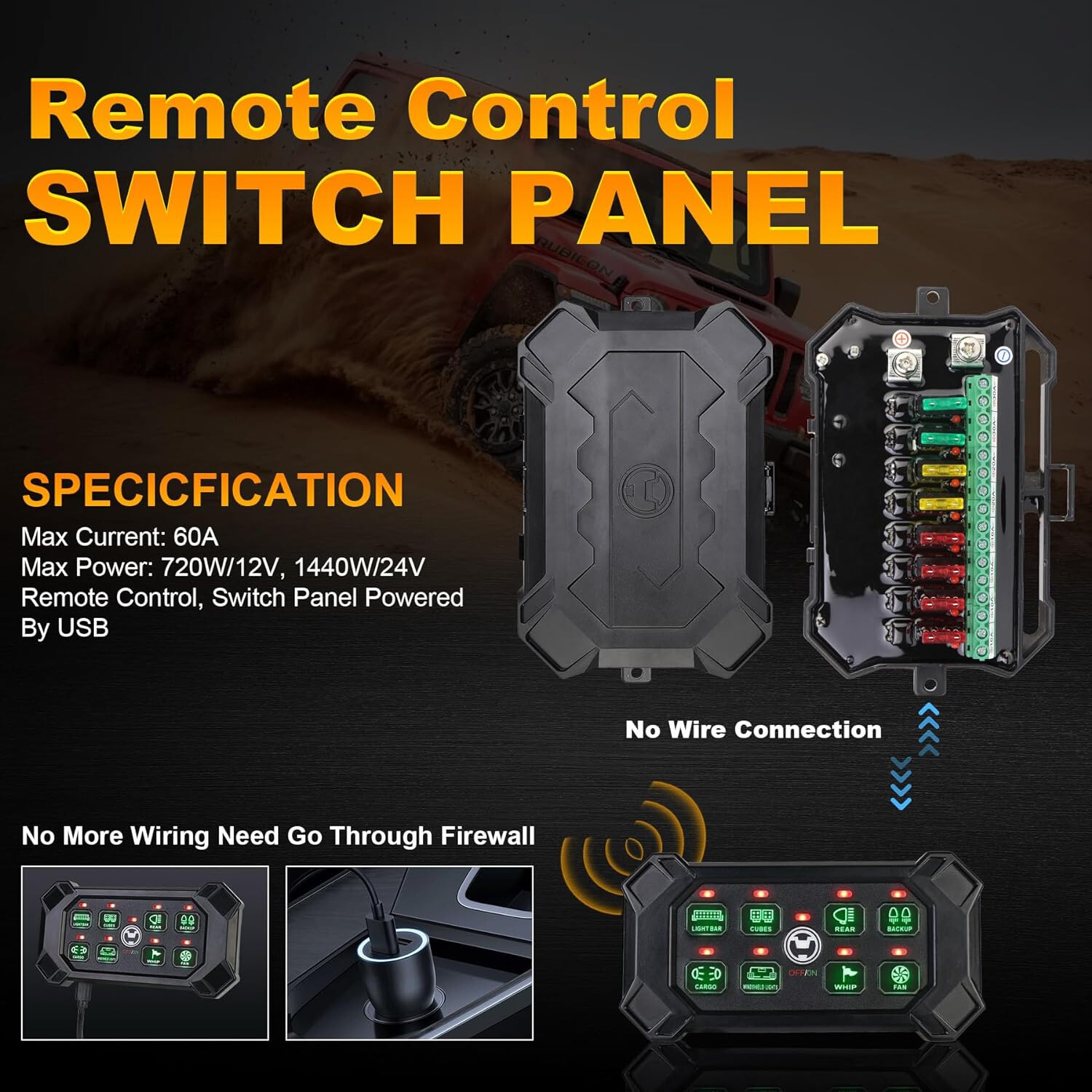 POVTOR Wireless 8 Gang Switch Panel, Remote Control Switch Pod | eBay