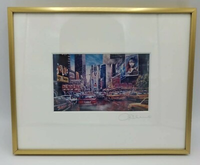 Michael Leu New York Cityscape Broadway Les Miserables Signed Framed ...