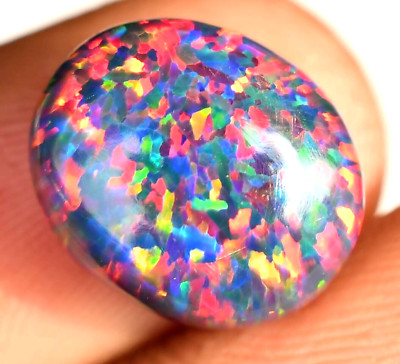 6.80 CT Natural Ethiopian Black Fire Opal Certified Very Rare Precious ...