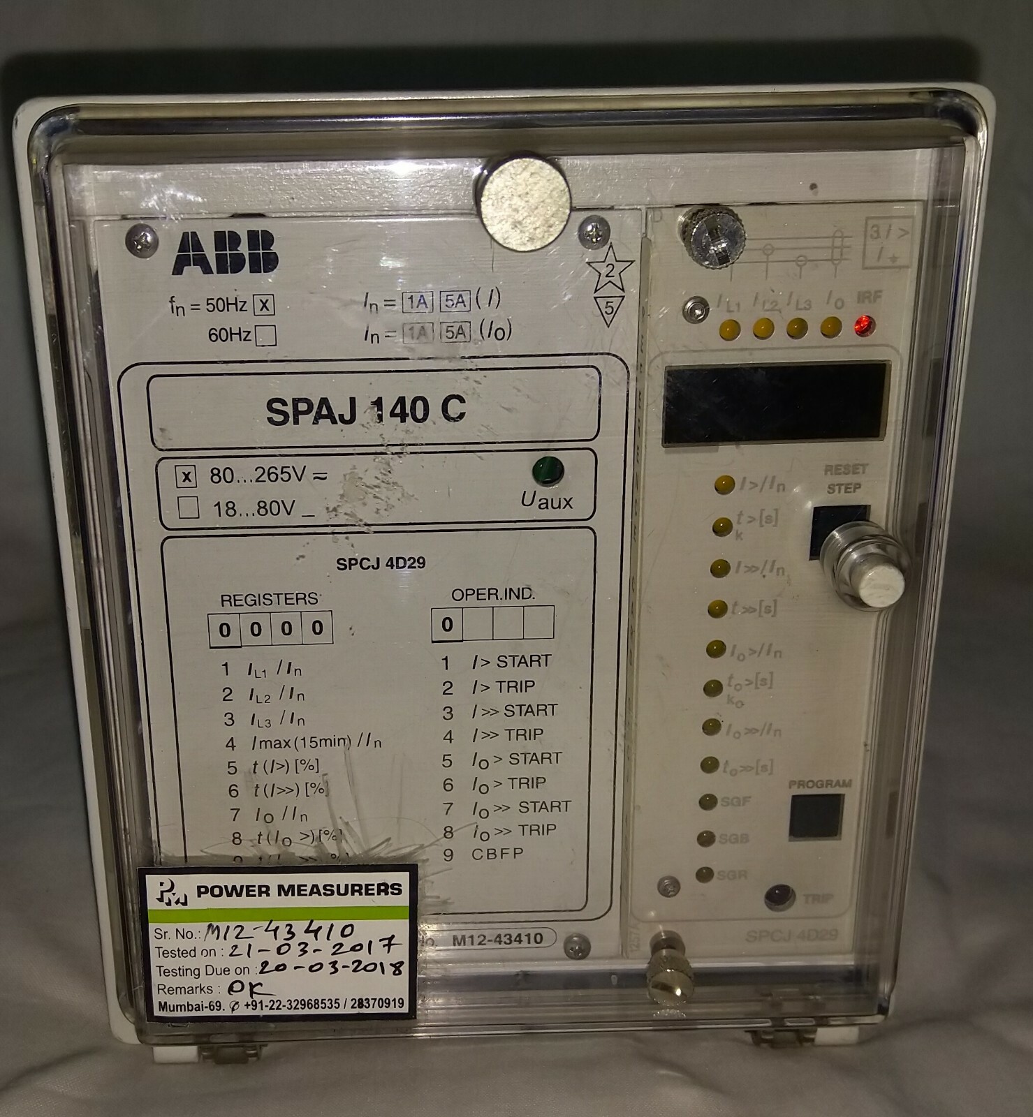ABB SPAJ 140 C Over Current and Earth Fault Relay (SPAJ140C) | eBay