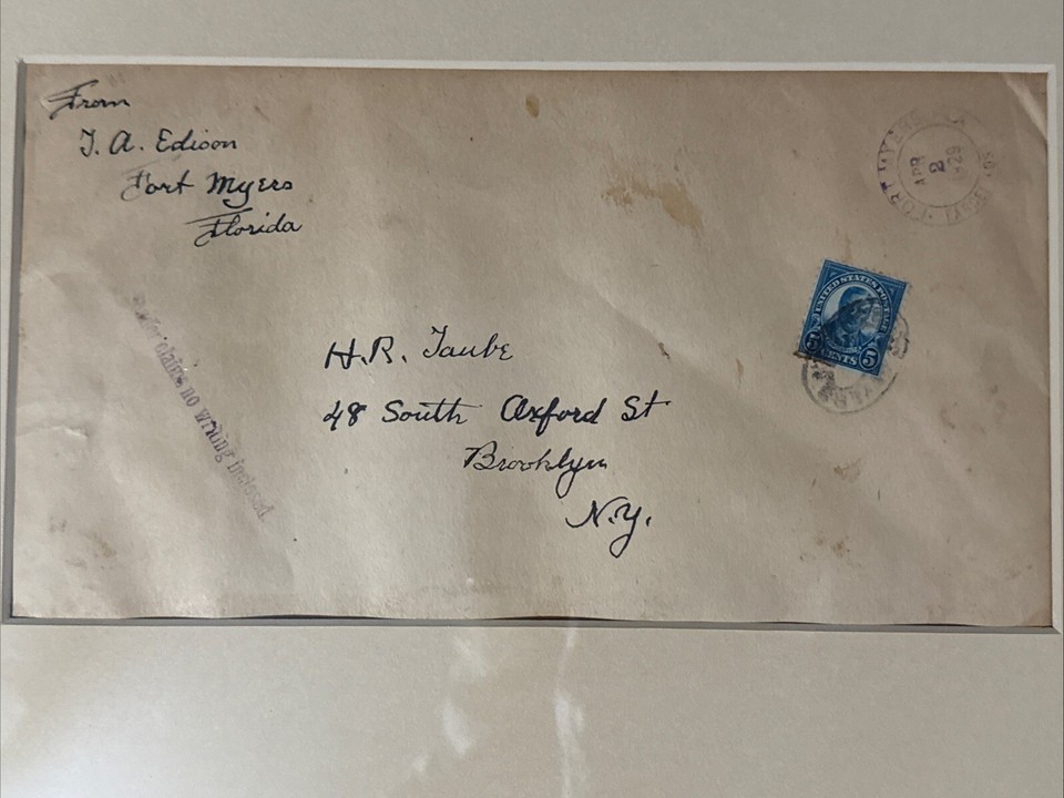 Thomas Edison RARE auto ON Photo! Framed. JSA Cert. w/original envelope. | eBay