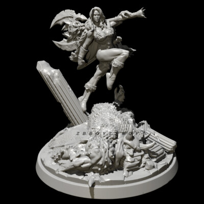 75mm Giant Axe Female Hero Unpainted Model Kits Unassembled YUFAN ...