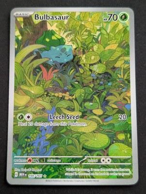 Bulbasaur 166/165 Illustration Rare Scarlet Violet 151 English Pokemon ...