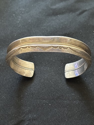 Vintage Native American Carinated Sterling Silver Cuff Bracelet 48g ...