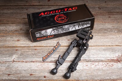 Accu-Tac Picatinny Quick Detach Black Finish Small Rifle Bipod (BR-4 G2 ...