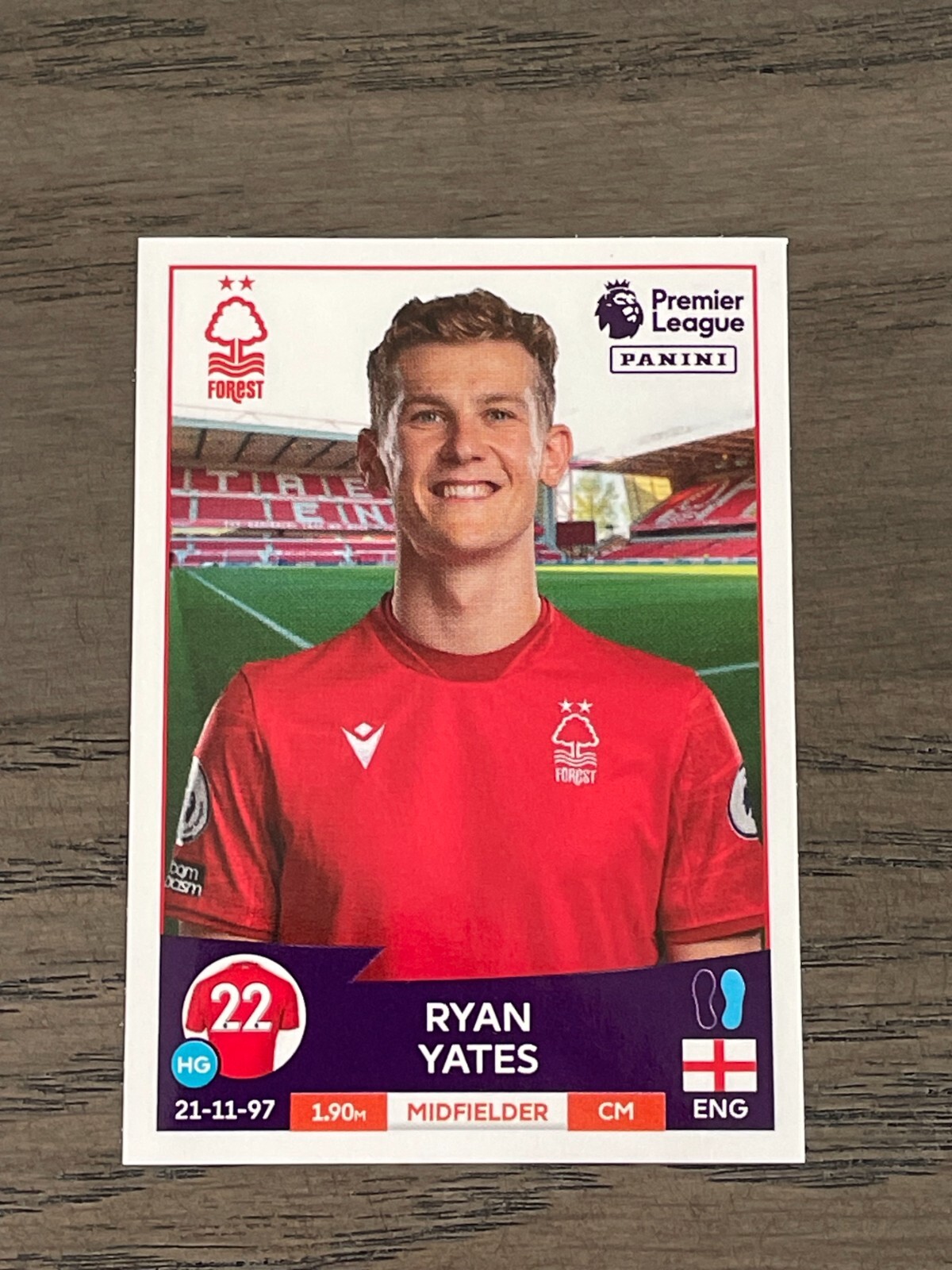 2023 Panini Premier League Stickers Ryan Yates #509 Nottingham Forest ...