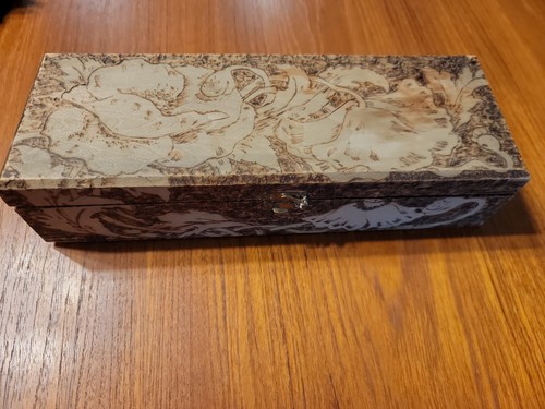 Antique Flemish Art 681 Wood Pyrography Box Hand Made Lined Box | eBay