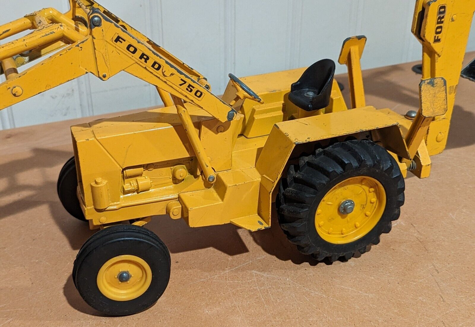 Vintage 1960s ERTL FORD 750 Backhoe Loader Diecast Model 30" LONG MADE ...