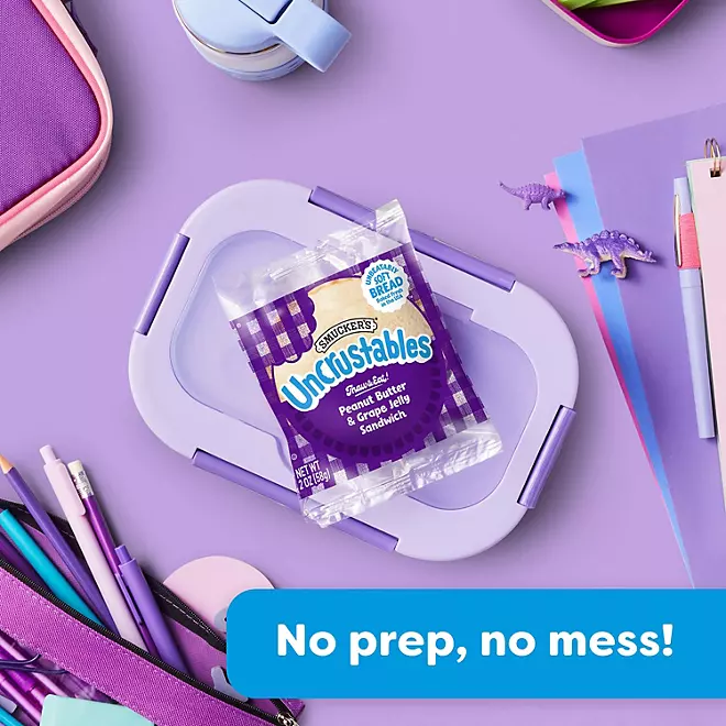 Smucker's Uncrustables Peanut Butter and Grape Jelly Sandwiches, Frozen ...