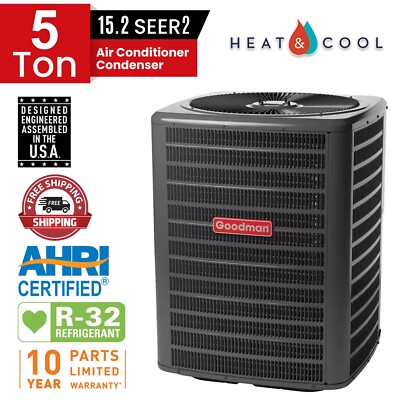 5 Ton 15.2 SEER2 R-32 Goodman Central Air Conditioner Condenser - GLXS4BA6010 | eBay
