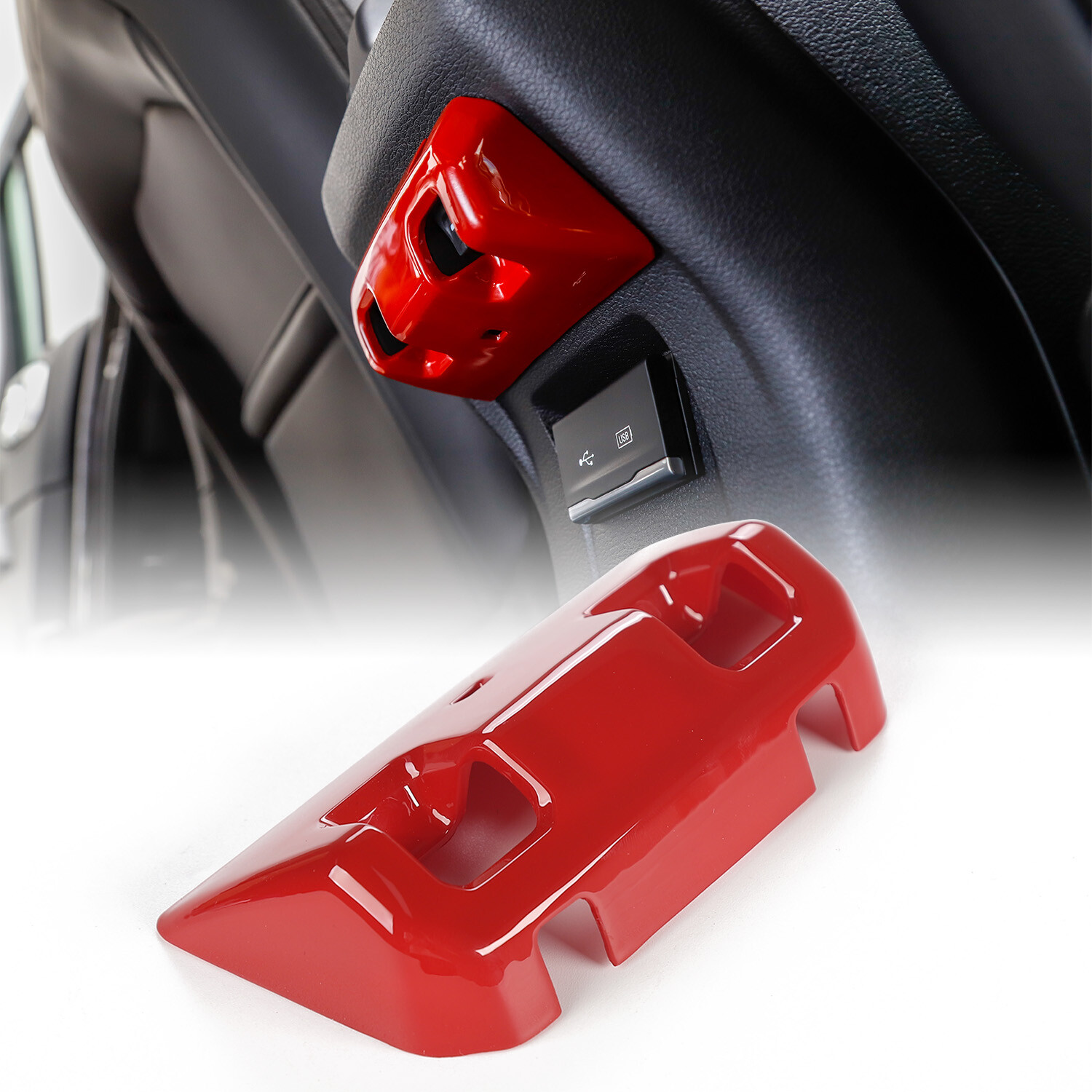 1X Red Rear Window Lift Switch Cover Trim Bezels For Jeep Wrangler JL ...