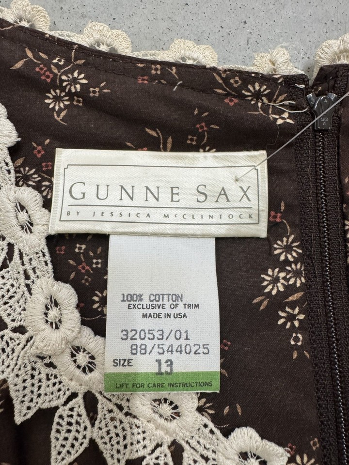 Vtg Gunne Sax Calico Prairie Dress Jessica McClintock 13 Fall Color ...