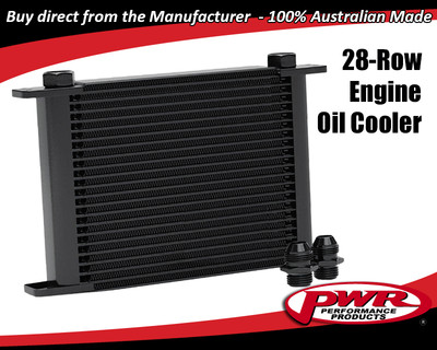 PWR ENGINE OIL COOLER 28-ROW 280x256x37mm Dash -10 AN / Dash -12 AN ...