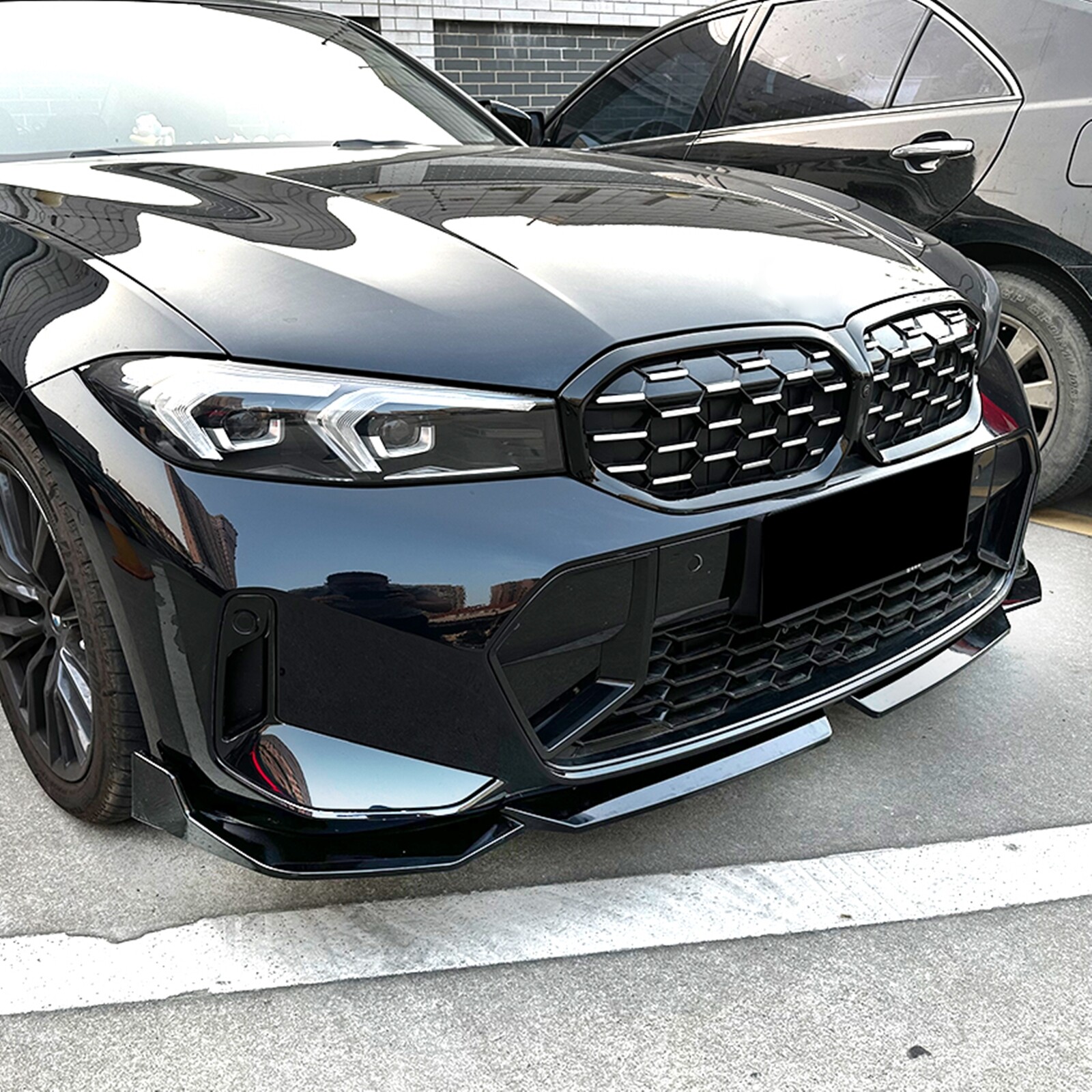 1Set Black Front Bumper Spoiler Lip For BMW 3Ser G20 LCI M Sport 320i ...