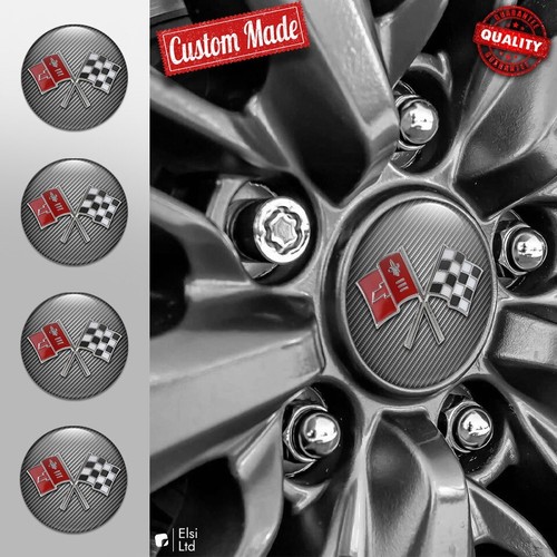 Corvette Decals | 4pcs Set Wheel Cap Stickers | Custom Made Rim Emblems ...