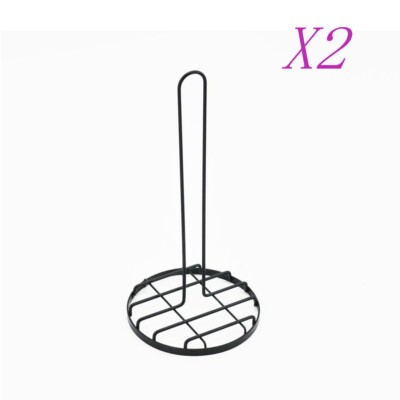 2X kitchen paper holder stand metal rack black metal paper holder | eBay