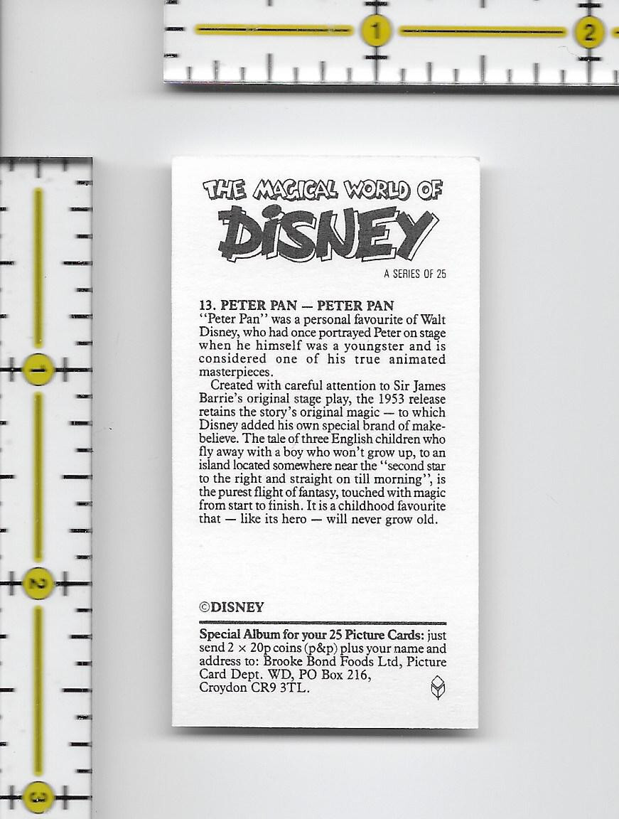 Disney Peter Pan by Brooke Bond Foods 1989 card #13 | eBay
