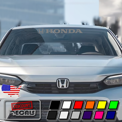Gray Windshield Banner Vinyl Decal Sticker for Honda Civic Accord ...