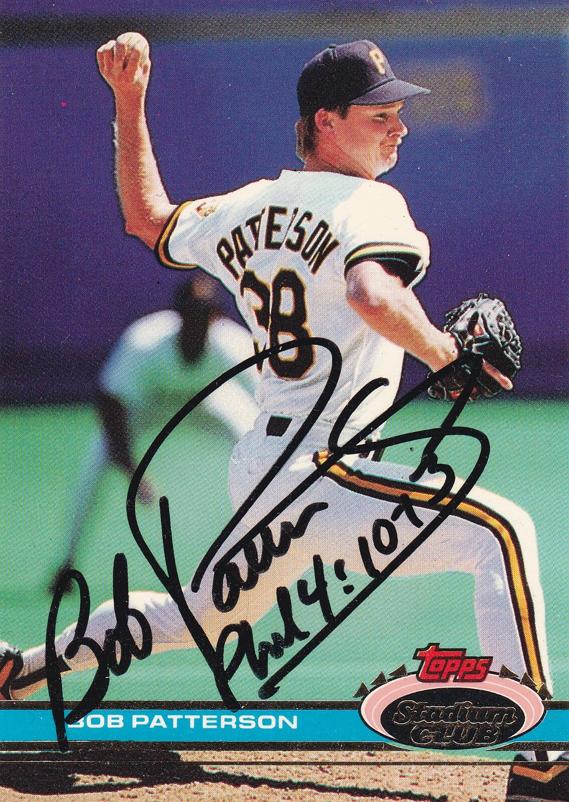 BOB PATTERSON PITTSBURGH PIRATES SIGNED CARD CHICAGO CUBS RANGERS ...