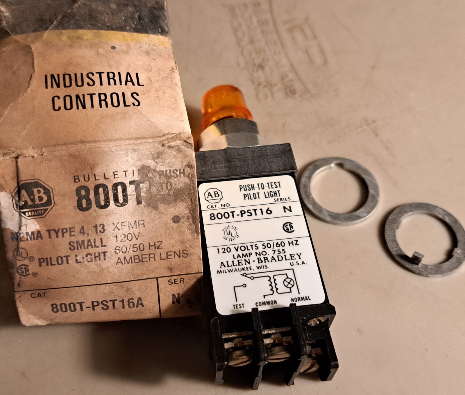 Allen Bradley 800T-PST16 Pilot Light 800T-PST16A Amber Ser.N *NIB* | eBay