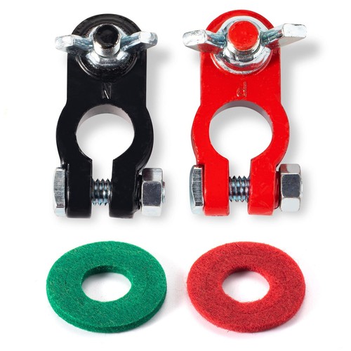 Battery Terminals Color Coded Clamps Connectors with Matching Anti ...