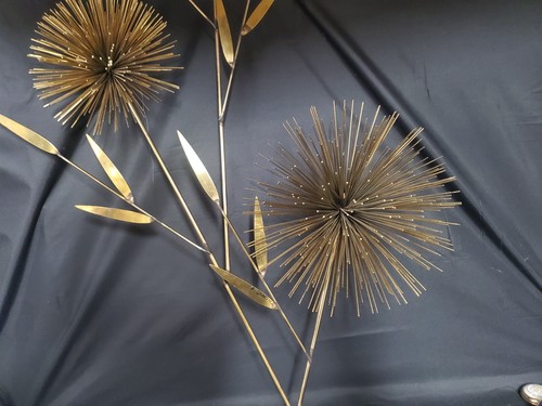 C Jere Signed 1983 Large Brass Pom Pom Wall Art Sculpture MCM 39" | eBay