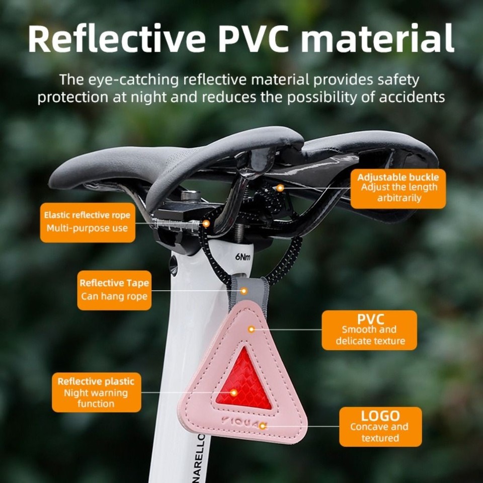 Night Riding Triangle Warning Pad Reflective Triangle Sign Bike ...