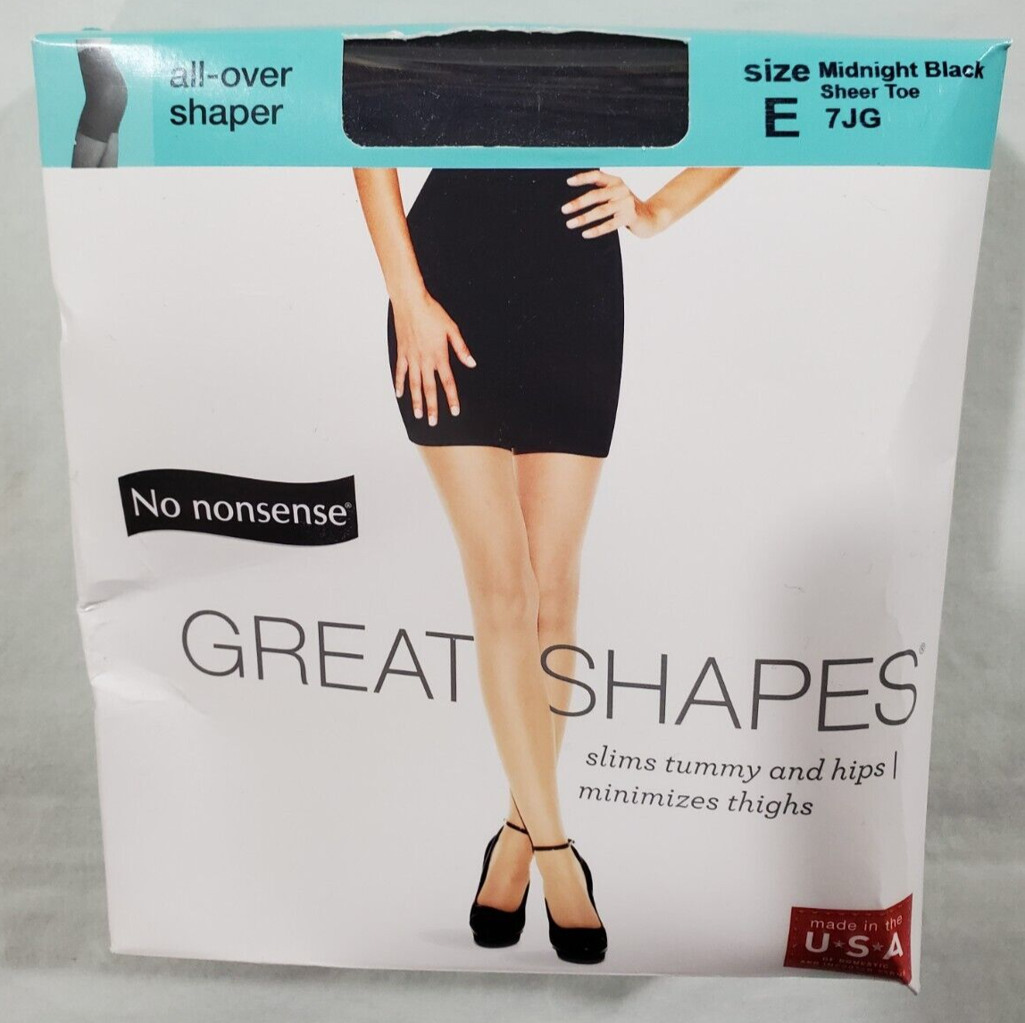 No Nonsense Great Shapes All Over Shaper Pantyhose Size E Midnight ...