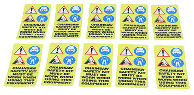 Pack Of 10 - Pictogram Label Warning Chainsaw Sticker Safety Images ...